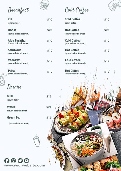 Menu Card Front Page Design Template