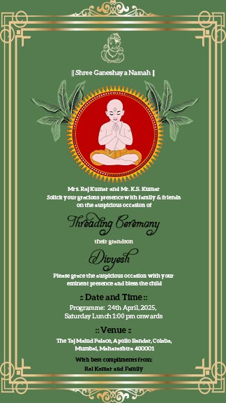 Custom Thread Ceremony Invitations Online in English
