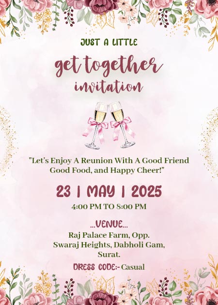 Get Together Invitation Card – Design & Download Online Free