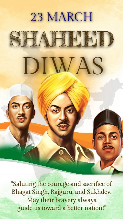 Shaheed Bhagat Singh And Rajguru And Sukhdev Poster Design