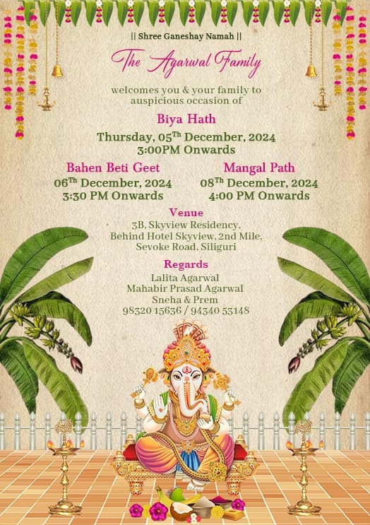 Timeless Traditions Elegant Biya Hath Invitation Design