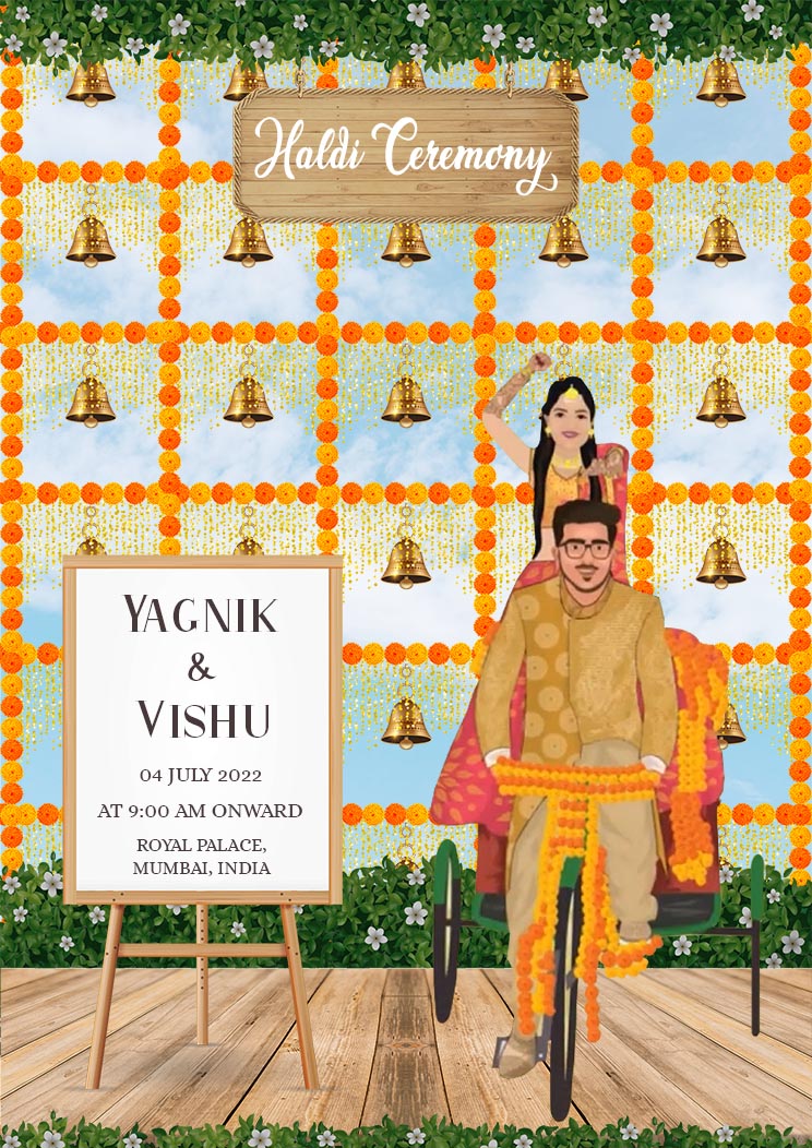 Create Free Haldi Invitation Card For Your Wedding