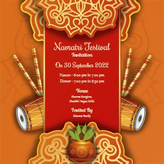 Get Free Navratri Invitation Post Template