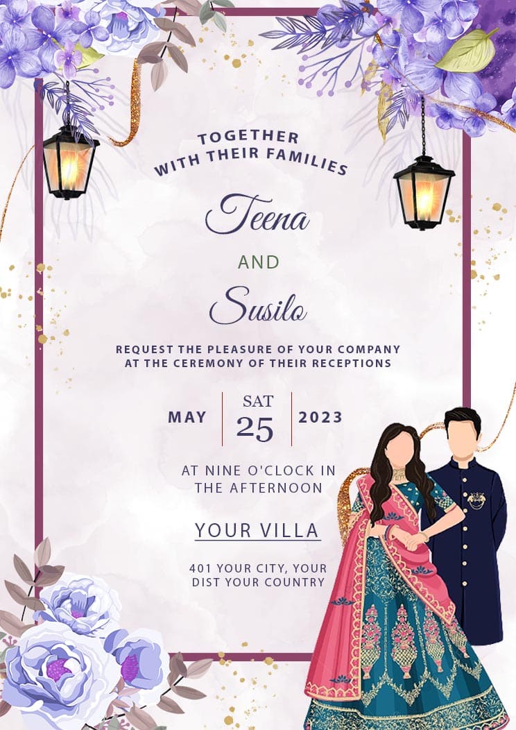 Online Wedding Reception Cards Template