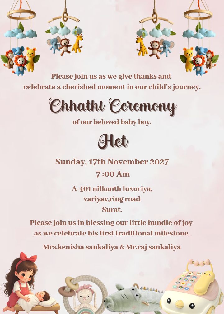 Chhathi Invitation Card Template | Online Free Download