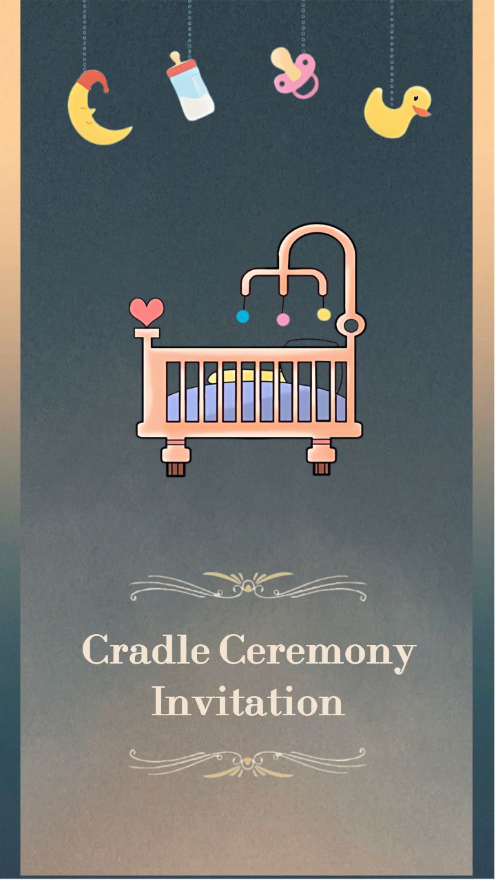 Make Cradle Invitation Video Templates for Free Online