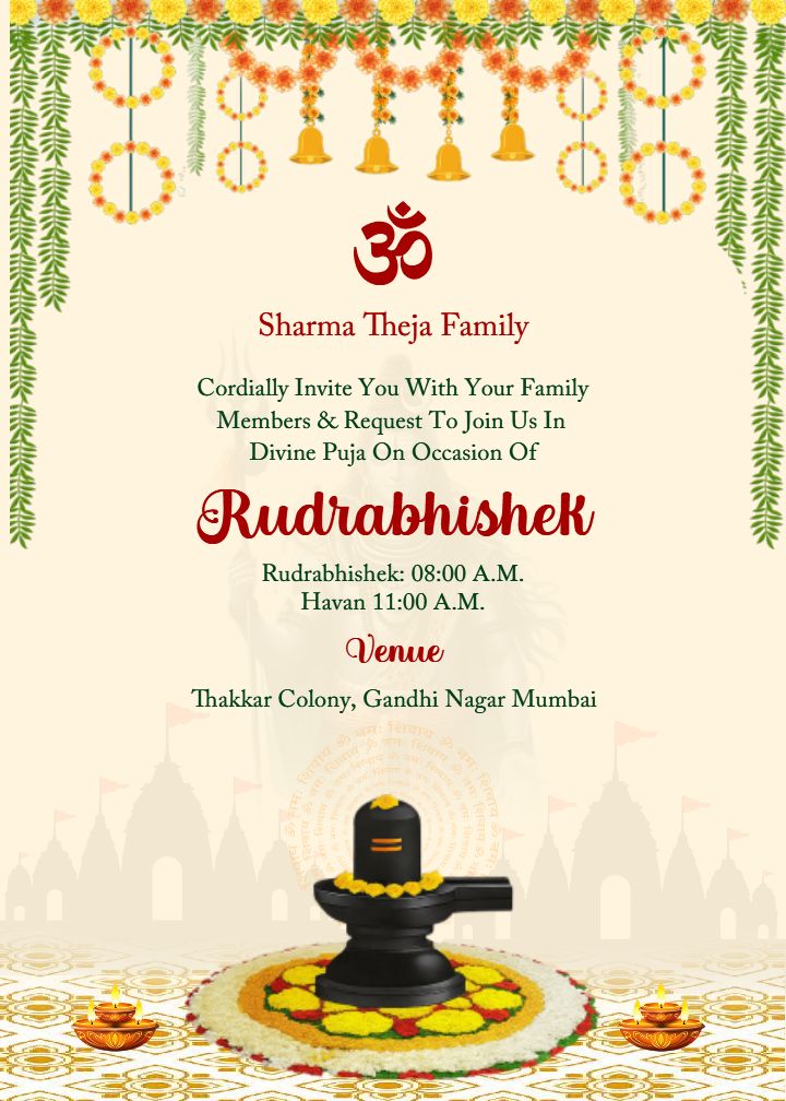 Free Puja Invitation Card Online for All Indian Ceremonies