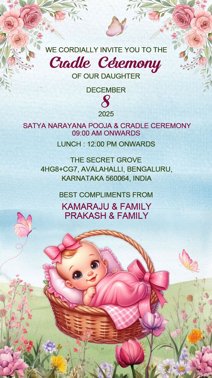 Cradle Ceremony Invitation Card – Free Templates Online