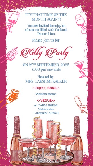 Kitty Party Invitation Card – Design Online & Share for Free