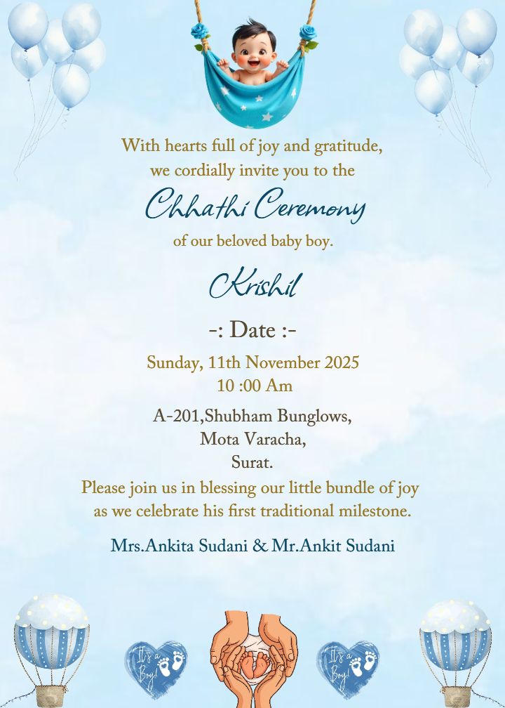 Chhathi Invitation Card Template | Online Free Download