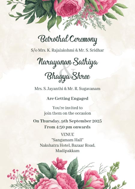 Betrothal Ceremony Invitation Template