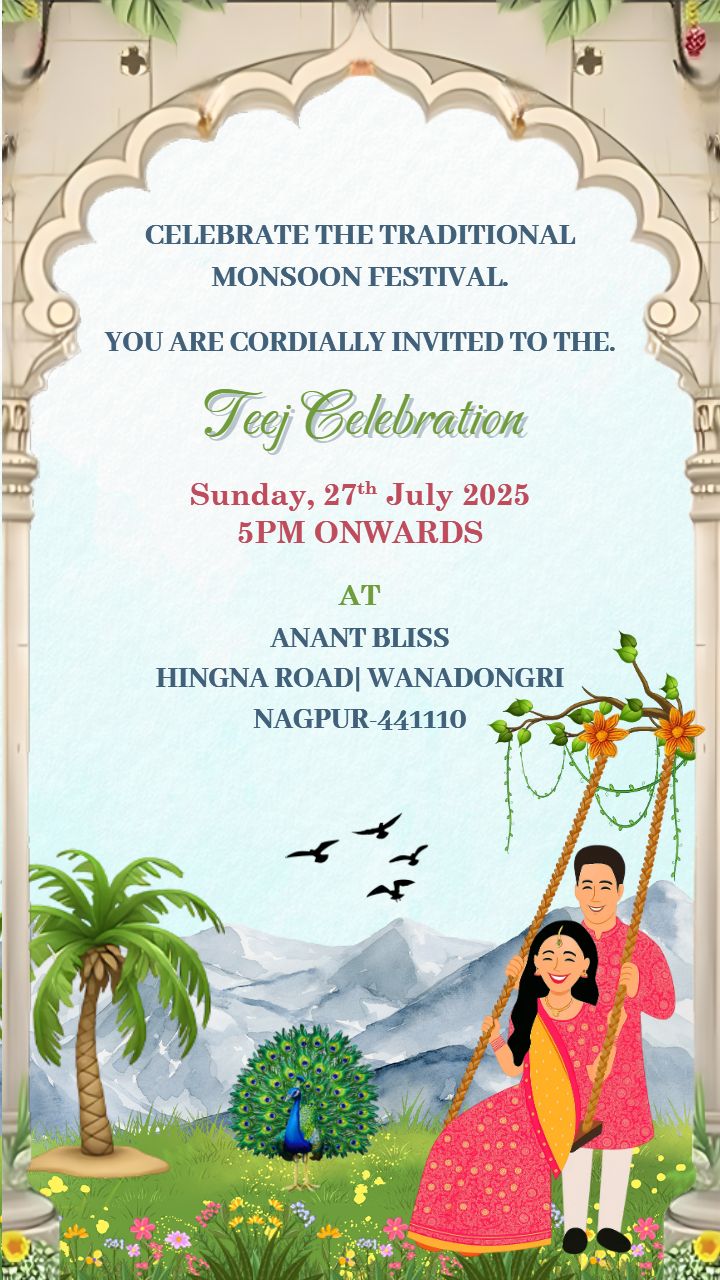 Teej Invitation Card Online Free Download For 2025 Festival