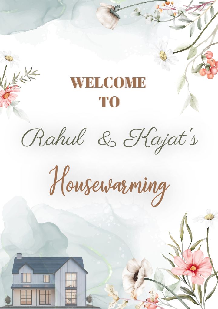 Classy Welcome Standee Template For Housewarming