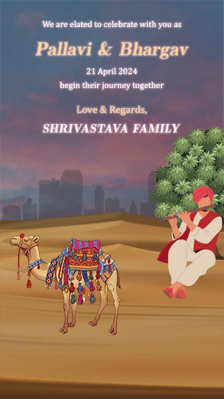 Traditional Rajasthani Wedding Invitation Template