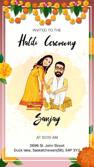 Create Free Haldi Invitation Card For Your Wedding