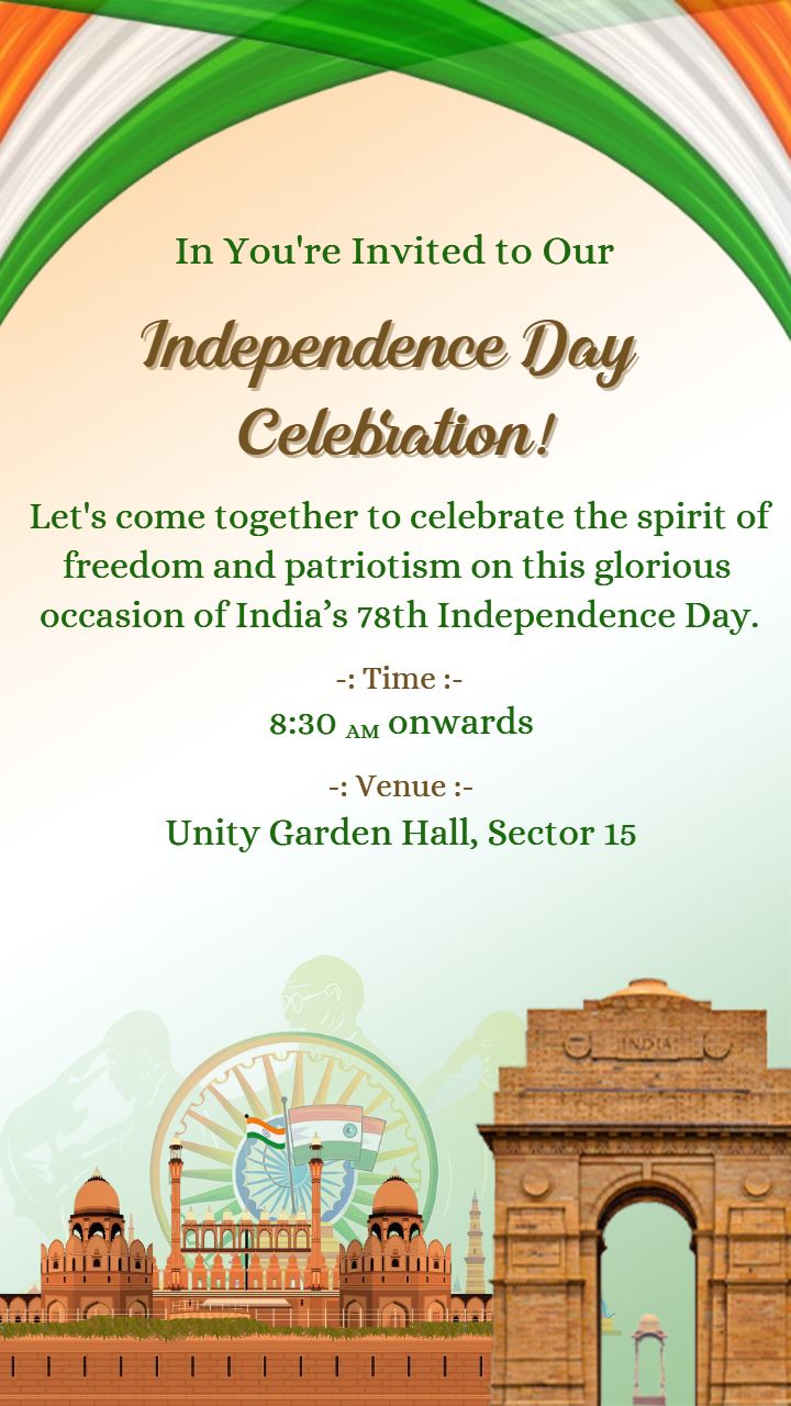 Design 15 August Invitation Cards for School & Office Events