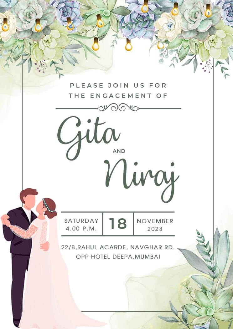 Download Free Engagement Invitation Card