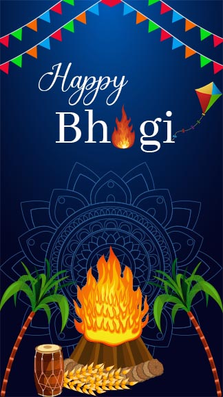 Happy Bhogi Festival Design Poster