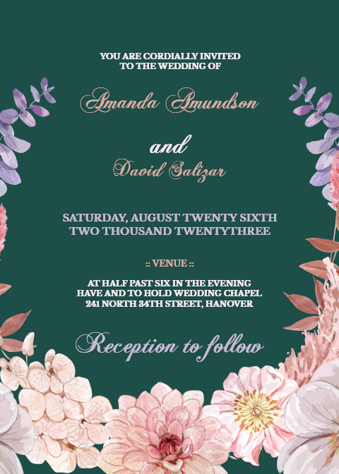 Download Free Simple Wedding Invitation Card