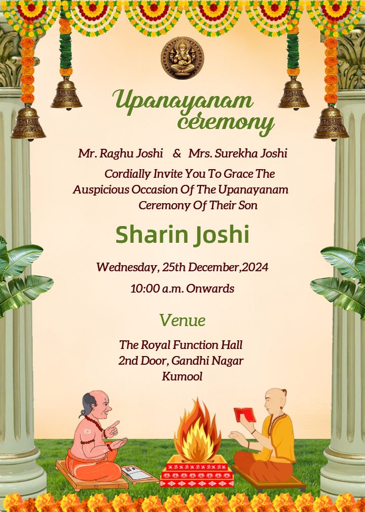 Yagyopavit Sanskar Invitation Templates With Background