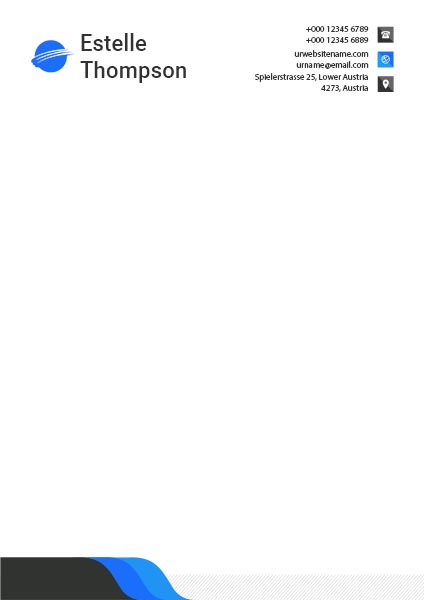 Milk White And Cyan Blue Classic Document A4 Page Latter Hade