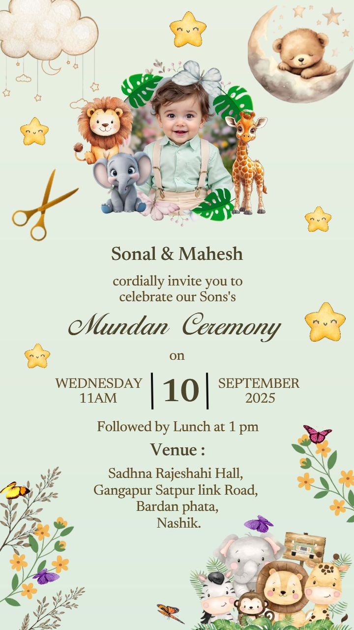 Mundan Ceremony Invitation Card Free Download