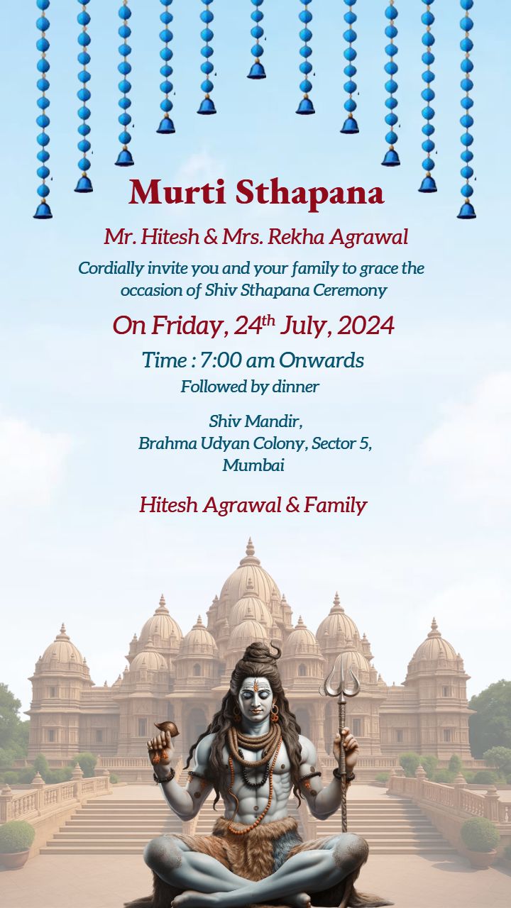 Murti Pran Pratishtha Invitation Cards Elegant Designs