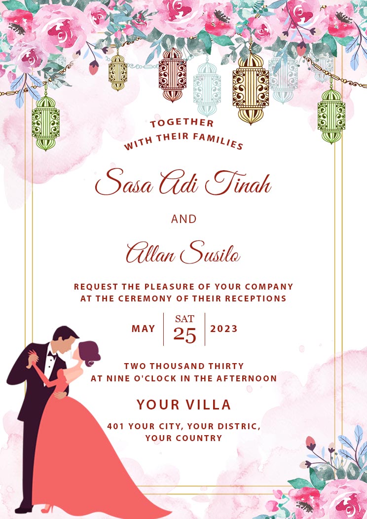 Online Wedding Reception Cards Template