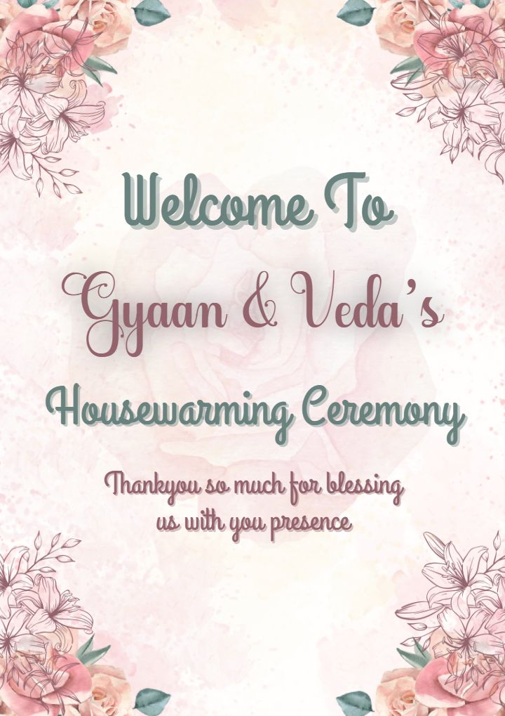 Welcome Board For Home Opening Ceremony