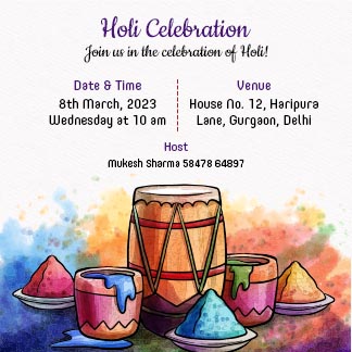 Download Your Holi Party Invitation Cards Online