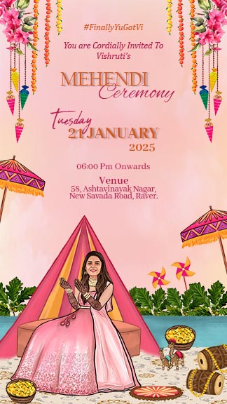 Mehndi Invitation Card - Best Design Ideas