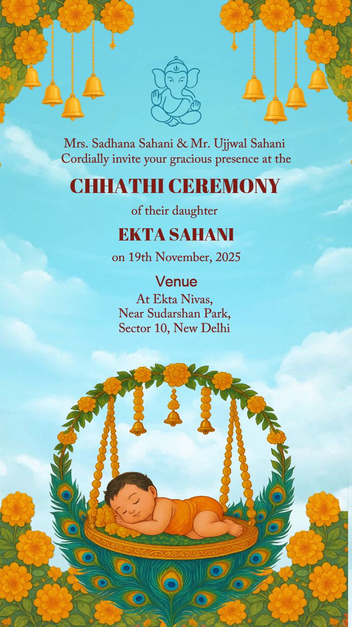 Chhathi Invitation Card Template | Online Free Download