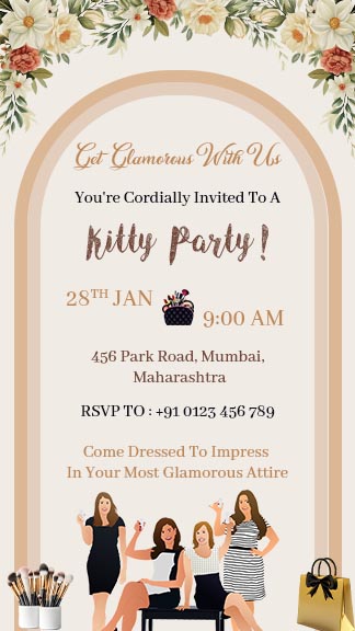 Kitty Party Invitation Card – Design Online & Share for Free