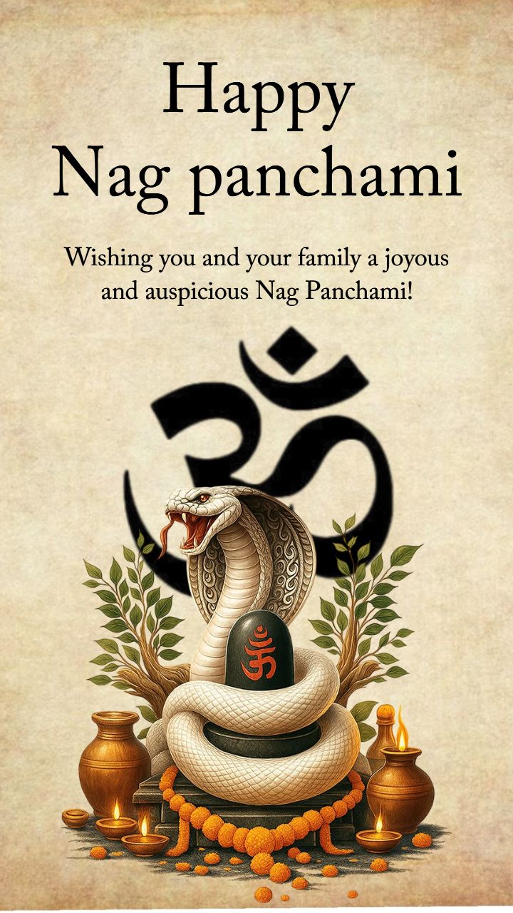 Happy Nag Panchami Images with Lord Shiva and Nag Devta