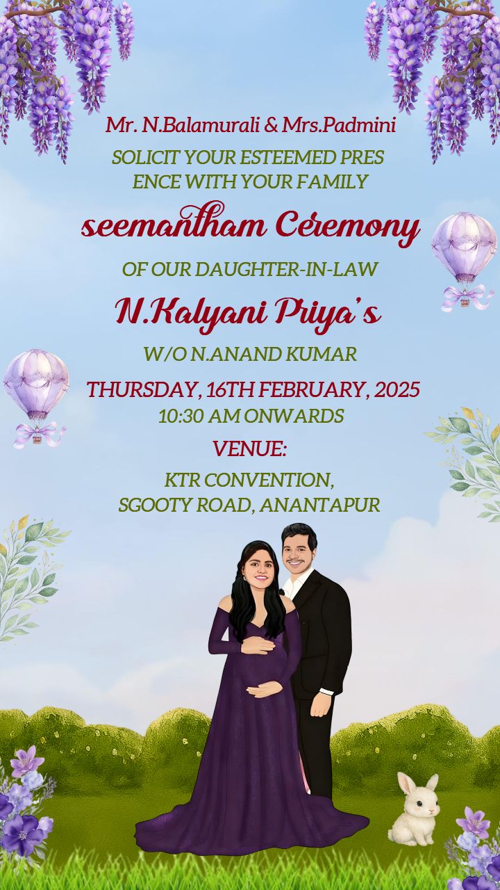 Seemantham Invitation Video Maker Online Free HD Download