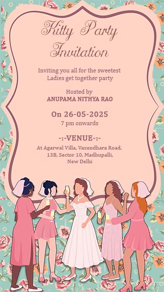 Kitty Party Invitation Card – Design Online & Share for Free
