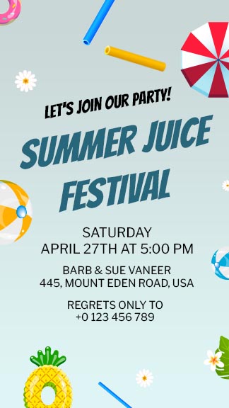 Summer Juice Festival Invitation