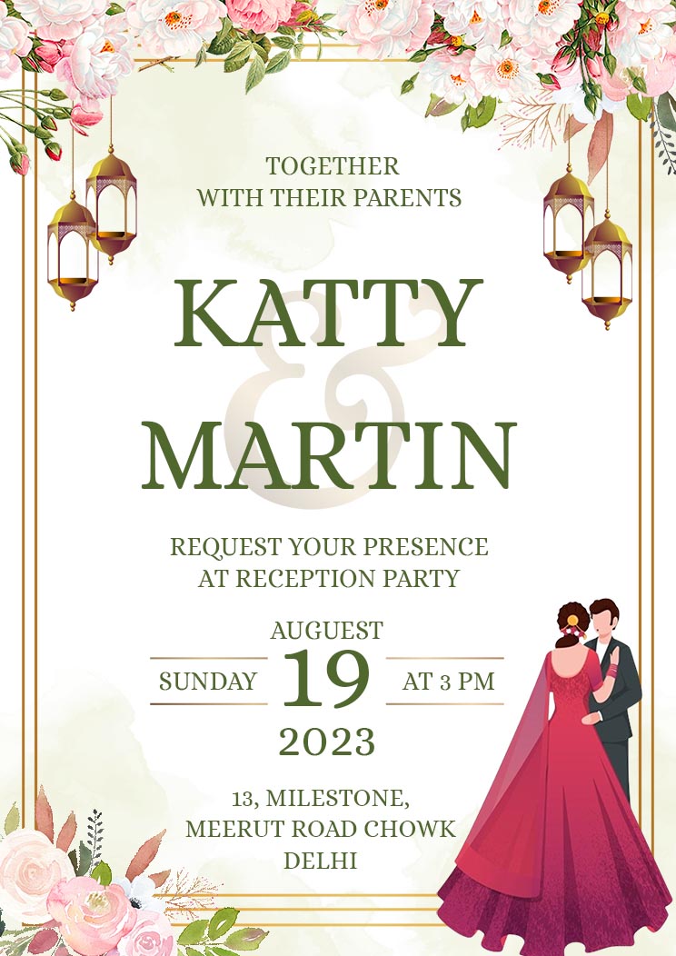 Online Wedding Reception Cards Template