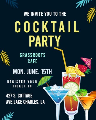 Memorable Cocktail Party Portrait Invitation Card