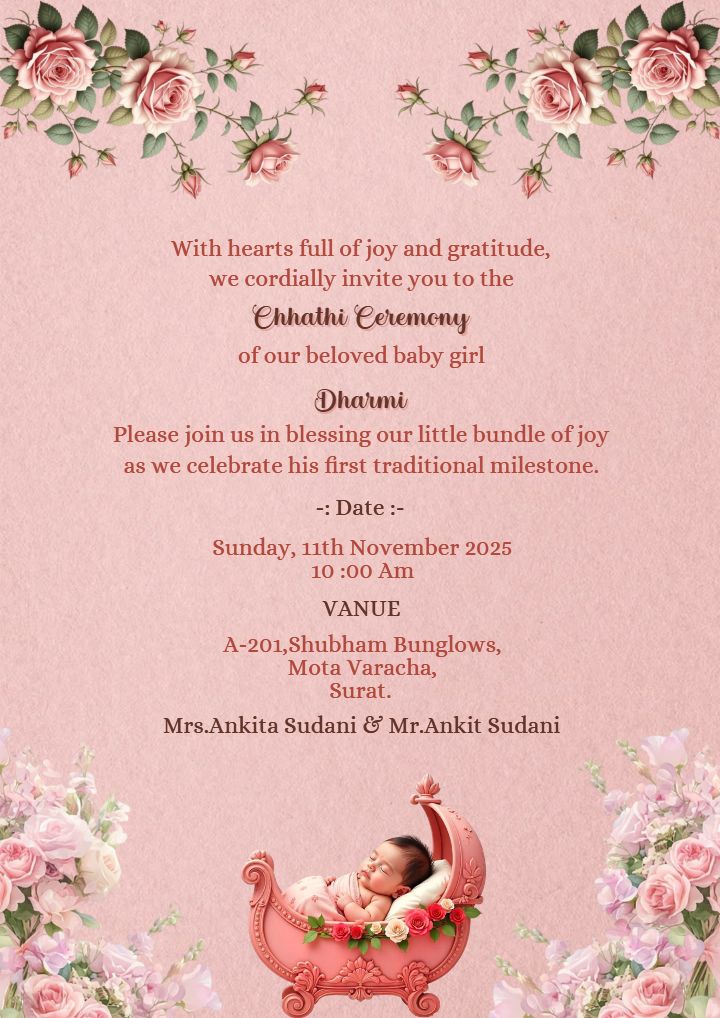 Chhathi Invitation Card Template | Online Free Download