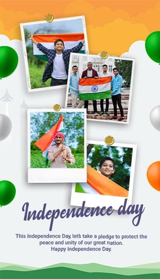 India Independence Day Stylish Photo Collage Instagram Story