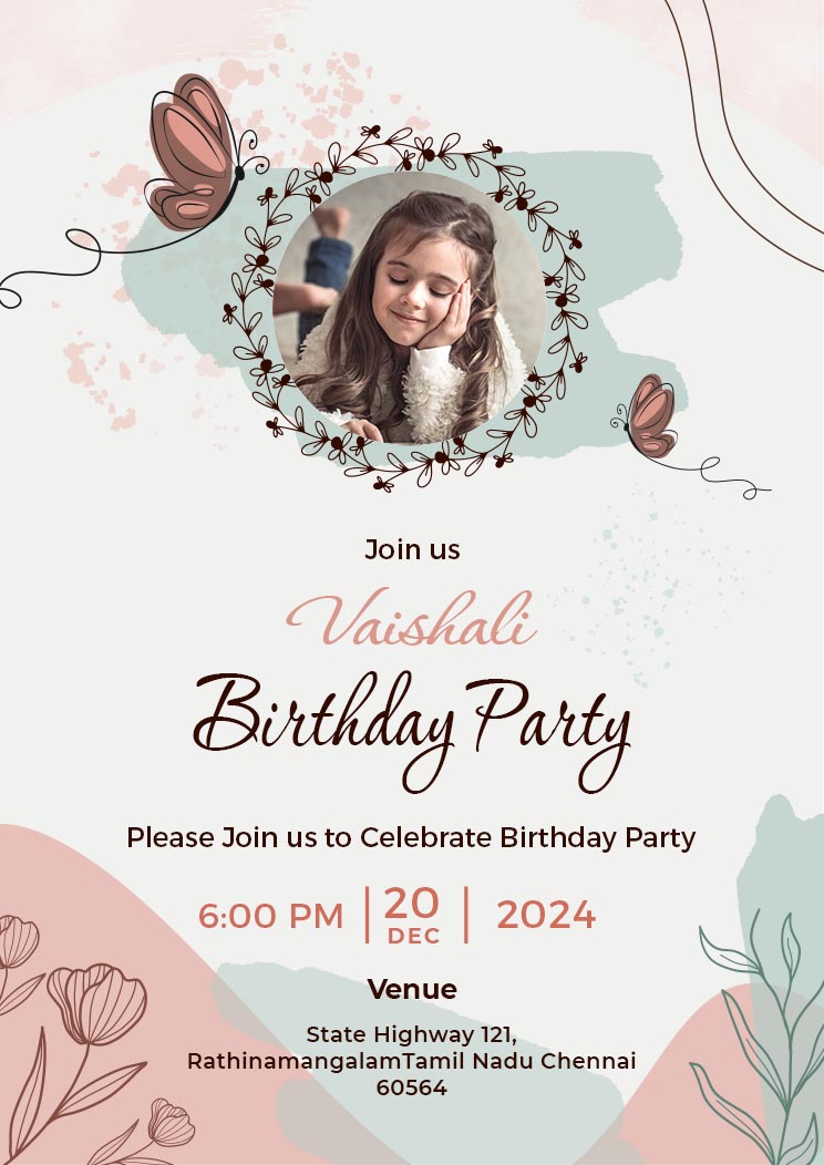 1st Birthday Invitation Cards - Free