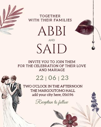 Download Portrait Wedding Invitation Template