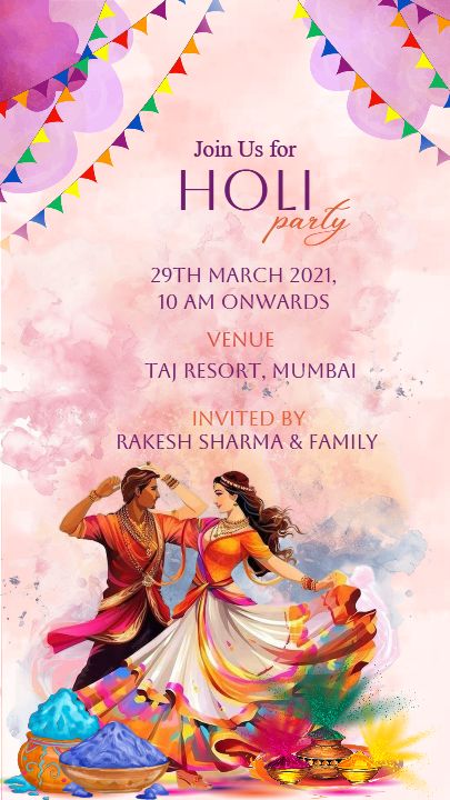 Download Your Holi Party Invitation Cards Online