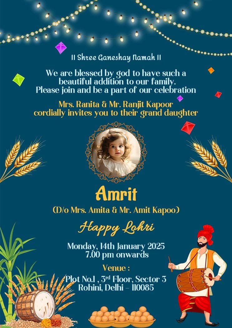 Design Your Own Lohri Invitation Card Today