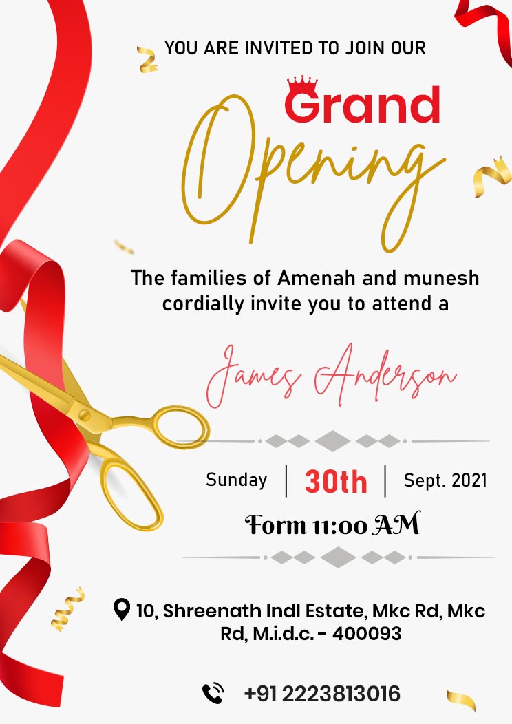 Grand Opening Invitation Card Design Free Download