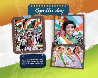 Custom Republic Day Quotes Wishes Template for Creative Card