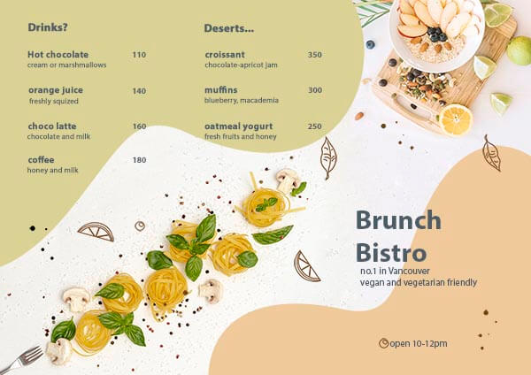 Coffee Shop Menu Card Template