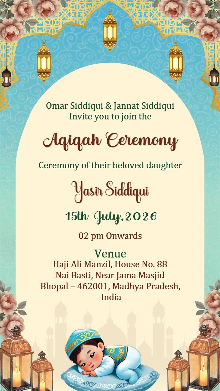 Aqiqah Invitation Card Templates | Customize For Free
