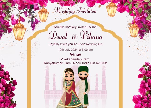 Simple Wedding Landscape Invitation Card